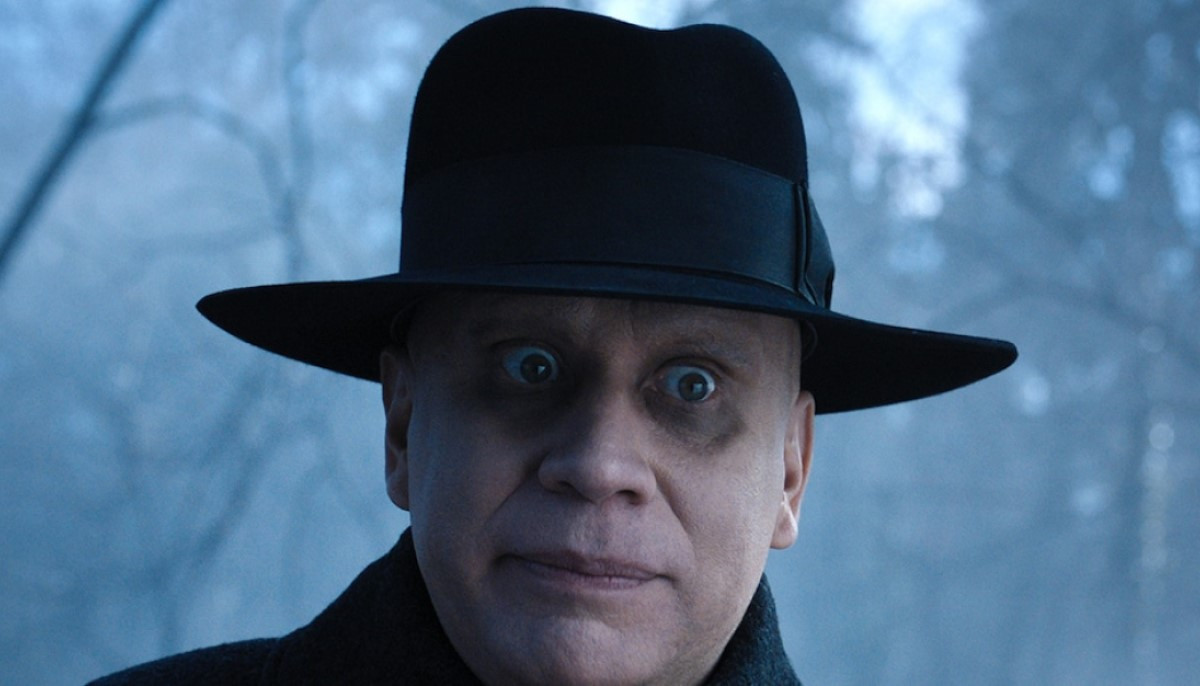 Fred Armisen BALD as Uncle Fester in Wednesday