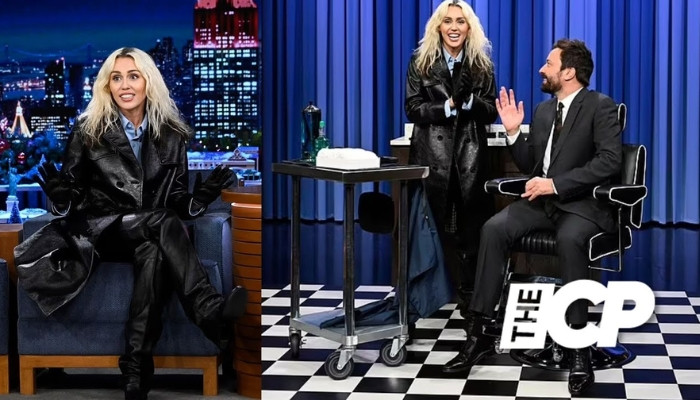 Miley Cyrus shaves Jimmy Fallons’s beard on the ‘Tonight Show’