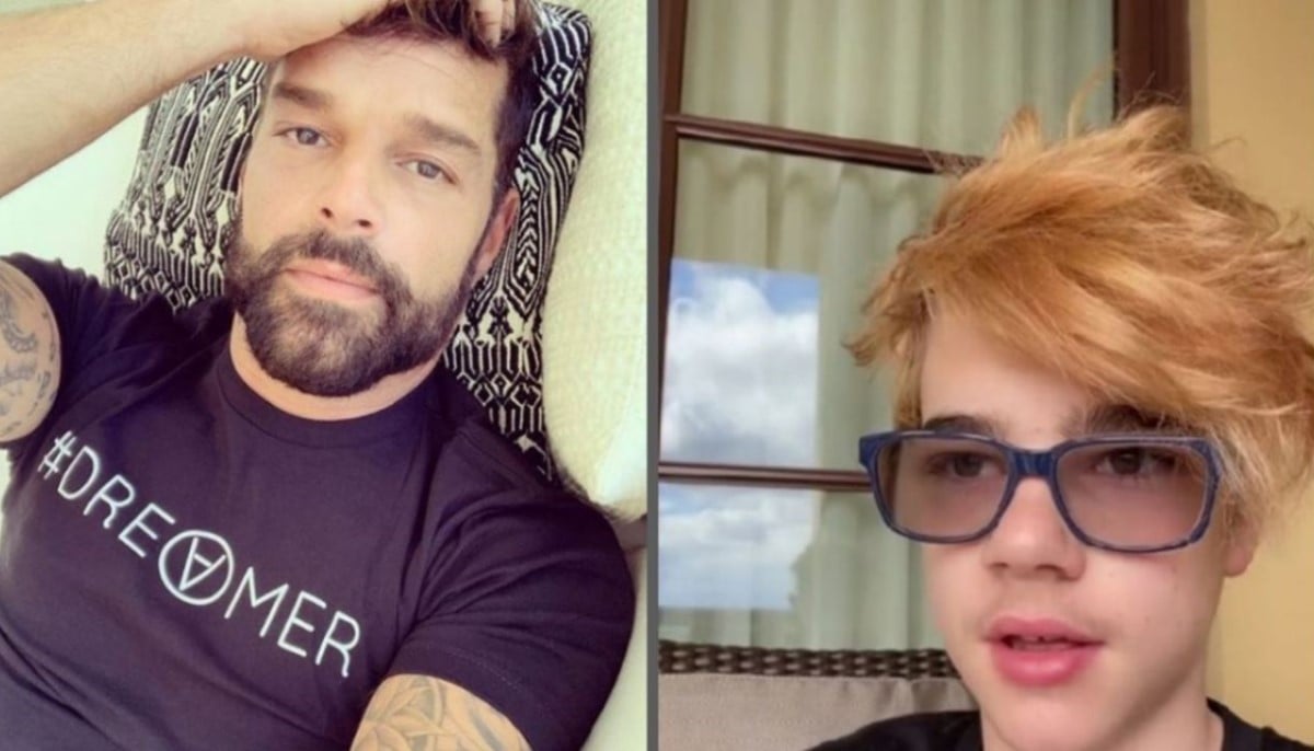 Ricky Martin CELEBRATES 14-year-old Son Valentino’s Mustache in Haircut ...