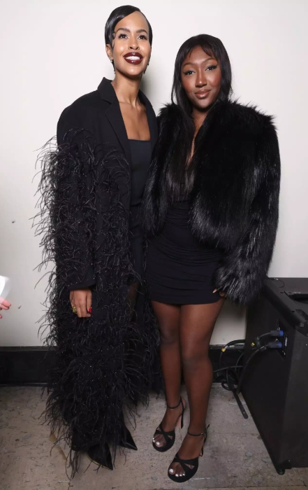 Sabrina Elba with daughter attends Elie Saab Fashion show in Paris