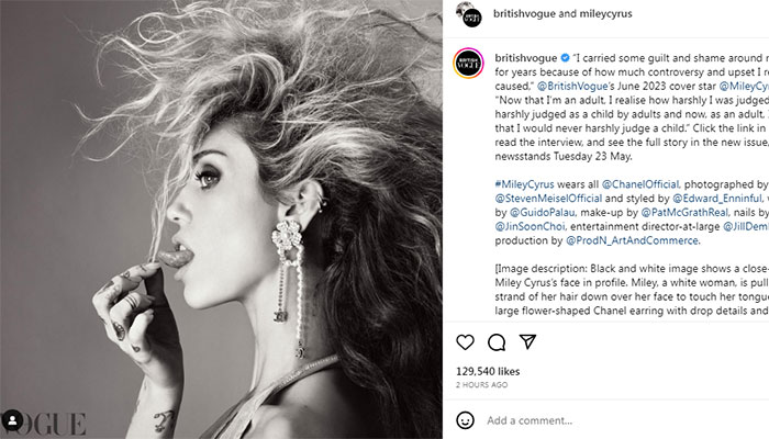 Miley Cyrus stuns 'British Vogue' cover: 'she's pure magic'