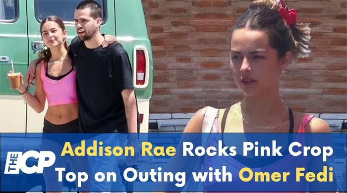 Addison Rae Rocks Pink Crop Top on Outing with Boyfriend Omer Fedi ...