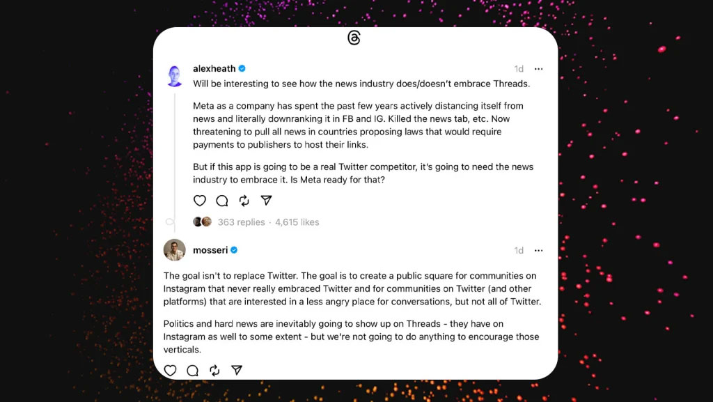Threads aims to be 'less angry place for conversations' than Twitter