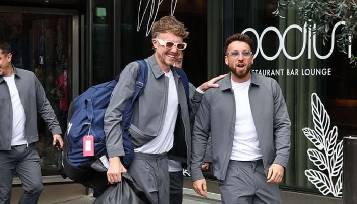 Sam Thompson, Louis Tomlinson reunite ahead of Soccer Aid match